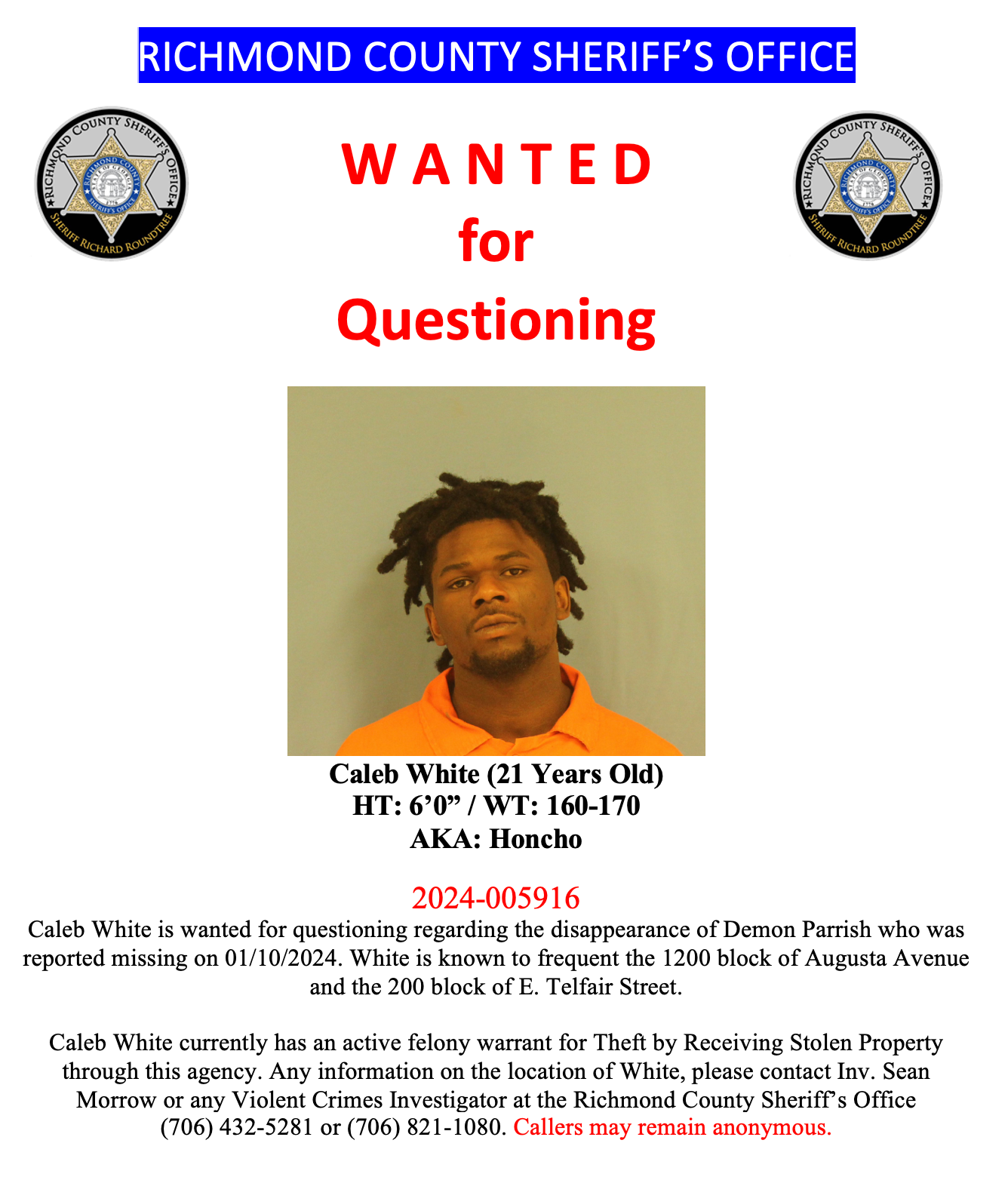 Demon Parrish was shot to death, Coroner says - The Augusta Press